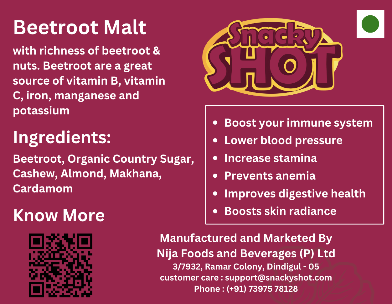 Beetroot Malt Powder | 100g - SnackyShot